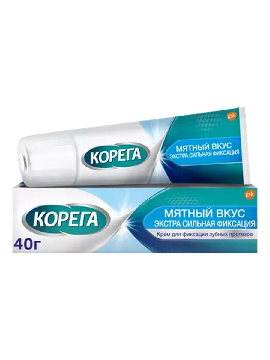 Корега Крем для фиксации зубных протезов Экстра сильный мятн