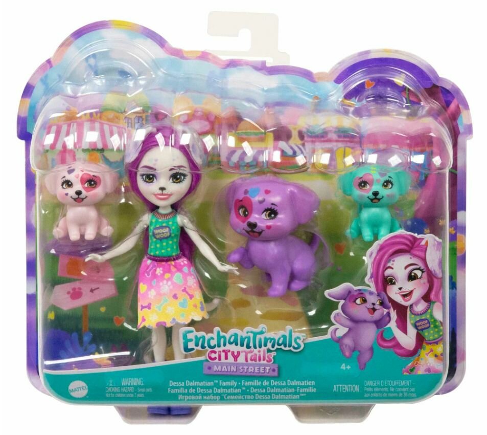 Игровой набор Mattel Enchantimals "Десси и семья Далматинцев" HKN14