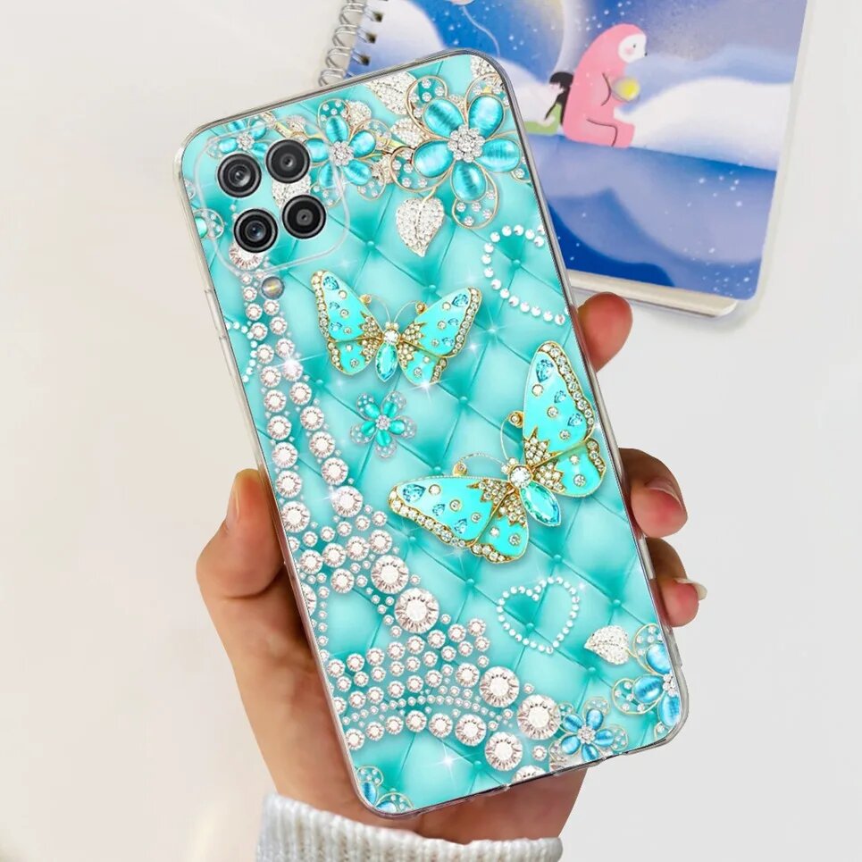 Чехол для Samsung A12 Space Austronaut Cow Pattern Coque Funda для Samsung Galaxy A12 F12 M12 A 12, прозрачный мягкий корпус из ТПУ