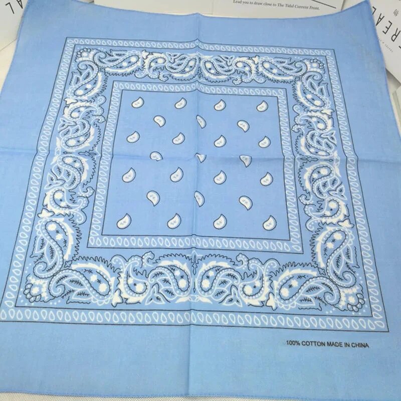 Новинка дизайна, модная хлопковая бандана в стиле хип-хоп, квадратный шарф, повязка на голову, хиджаб с краской, черный, красный, с узором пейсли, шарфы для женщин, мужчин, мальчиков и девочек