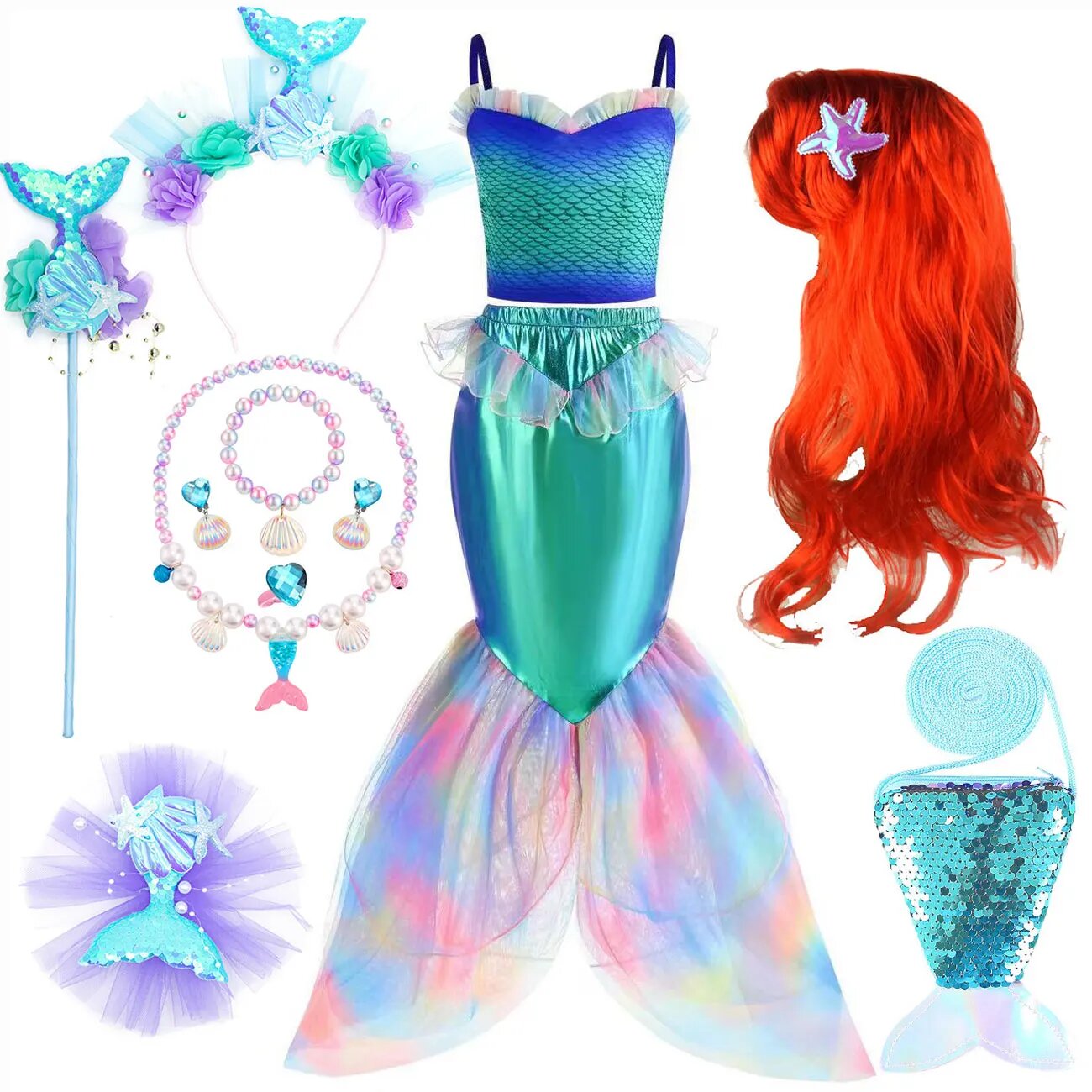 Платье Русалочка Disney для девочки 5-6T(130), Mermaid SET 8
