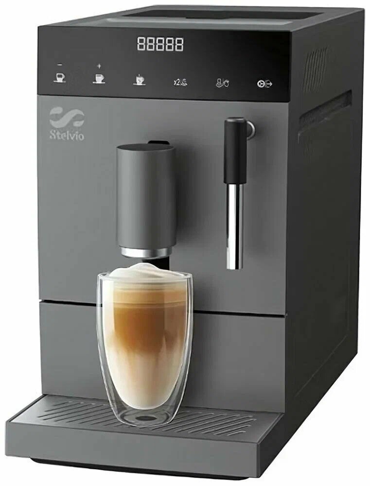 Кофемашина Stelvio AC100 серая, 5 степеней помола, сенсорное управление