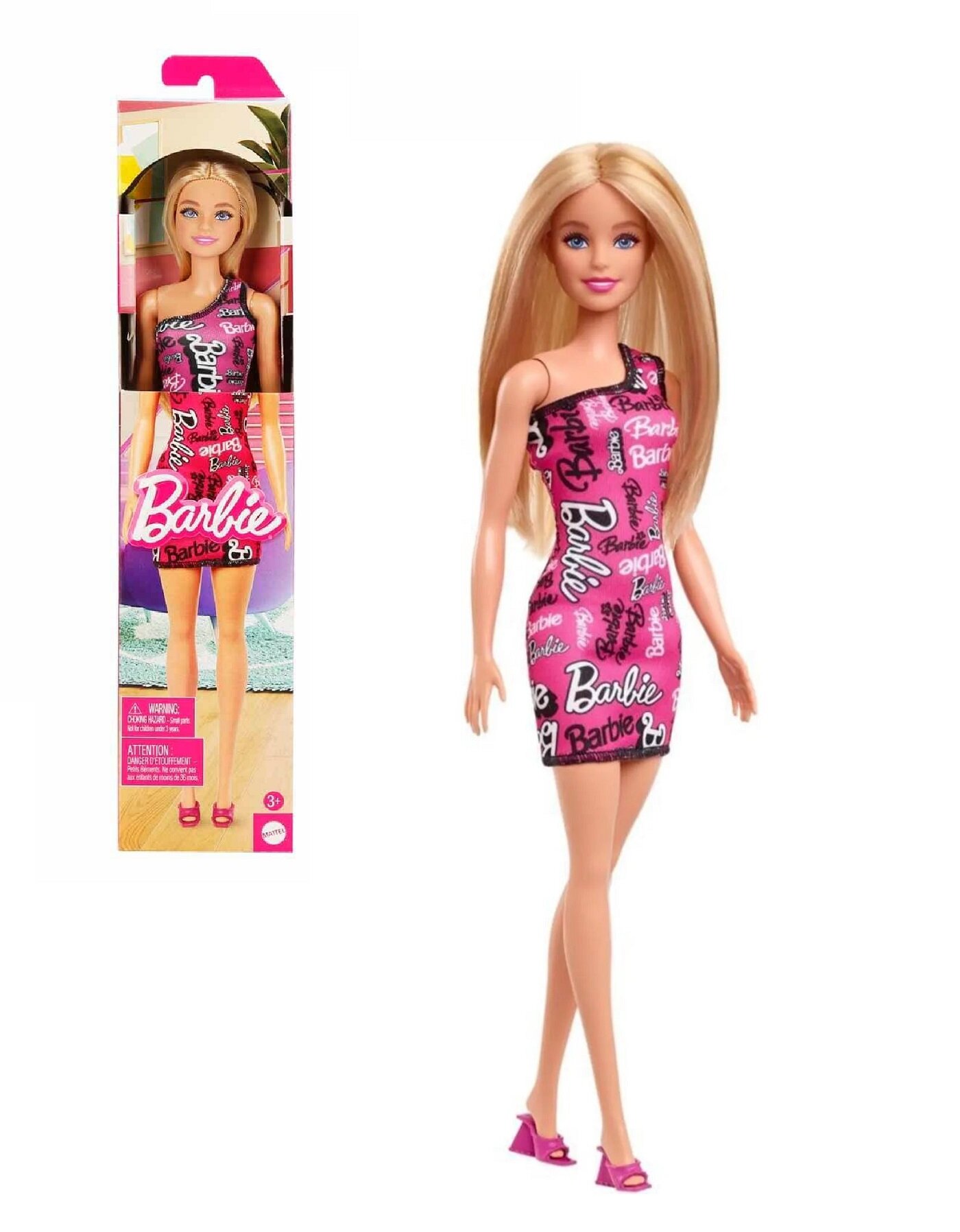 Кукла модельная Mattel Barbie "Модница", блондинка, в розовом платье