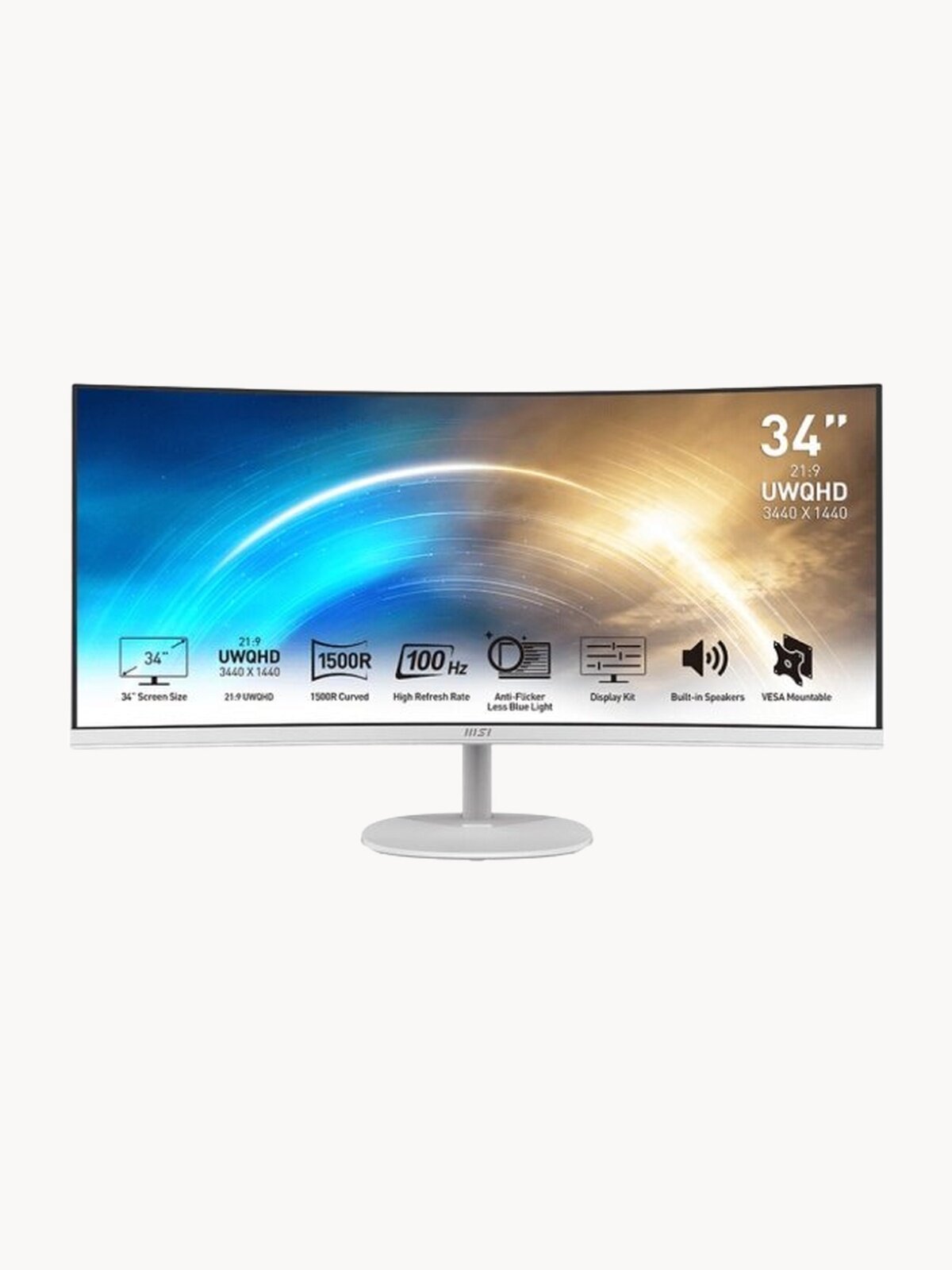 Монитор Msi Pro MP341CQW 34" White