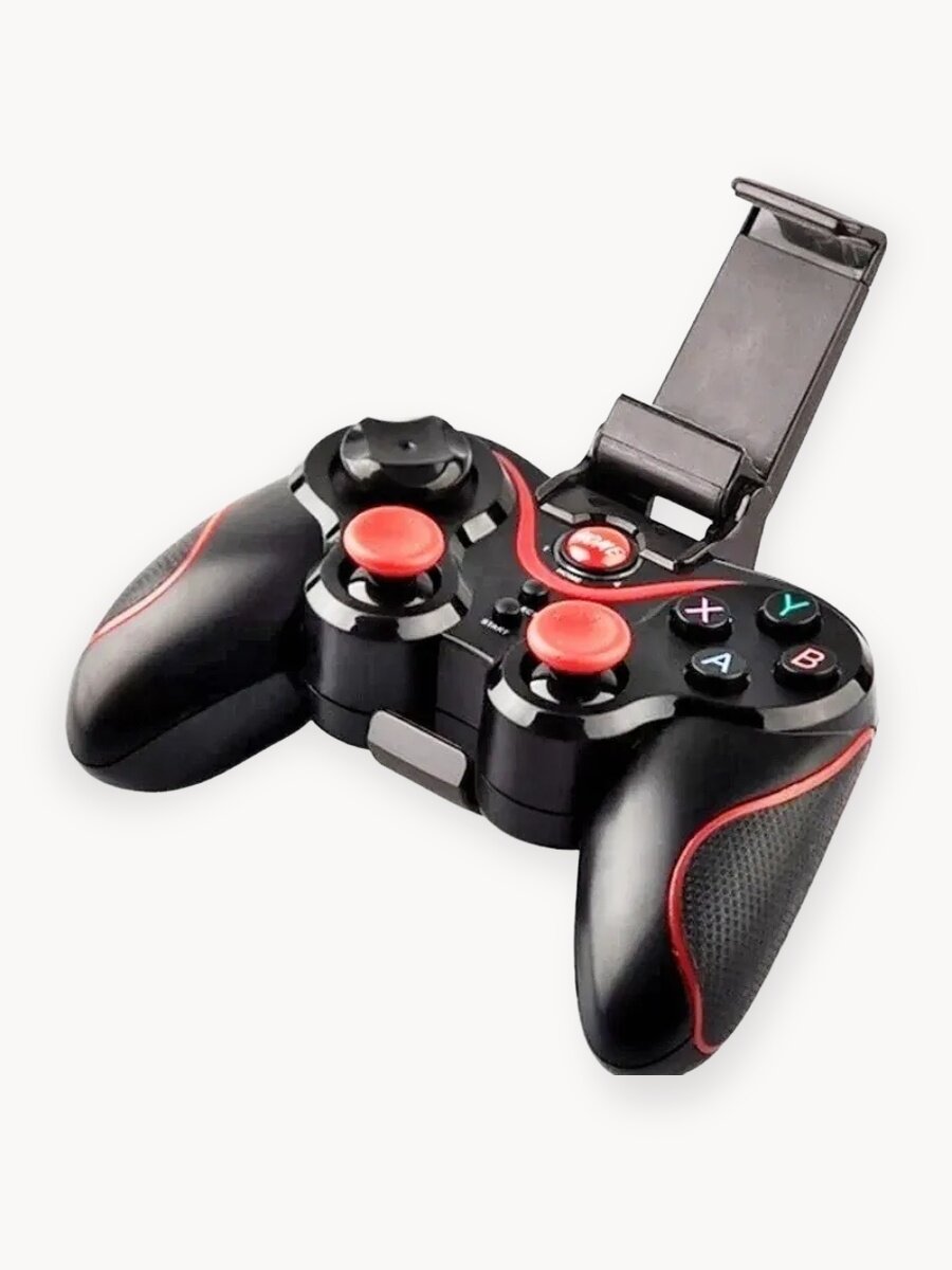 Беспроводной геймпад Wireless Controller x3 с держателем для телефона\ Геймпад для смартфона, черный