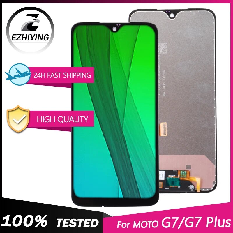 Для Motorola Moto G7 ЖК-дисплей с цифровым преобразователем сенсорного экрана в сборе для Moto G7 Plus, дисплей без рамки, запасные части для ремонта