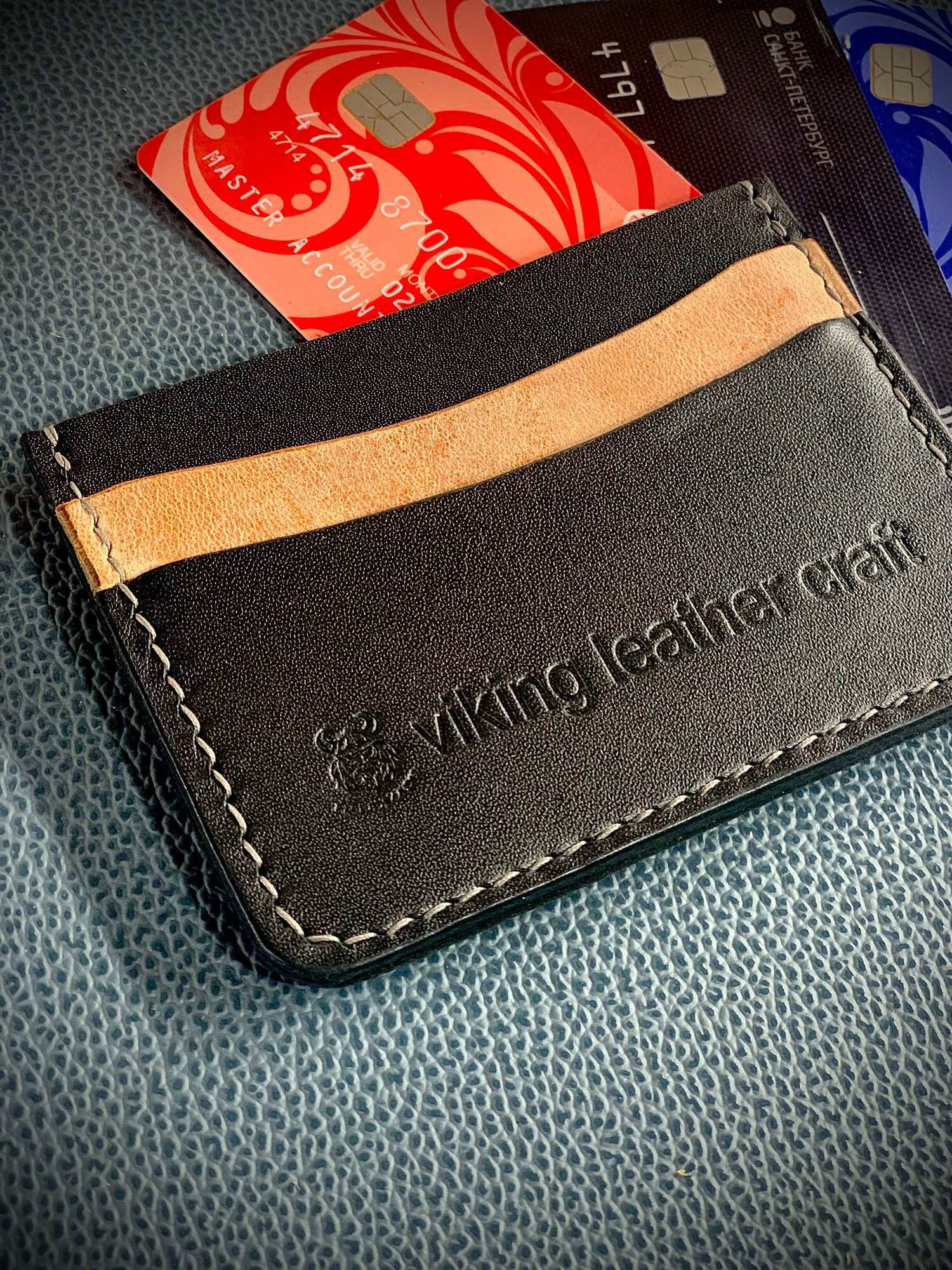 Картхолдер viking leather craft, фактура гладкая, мультиколор — фото 1