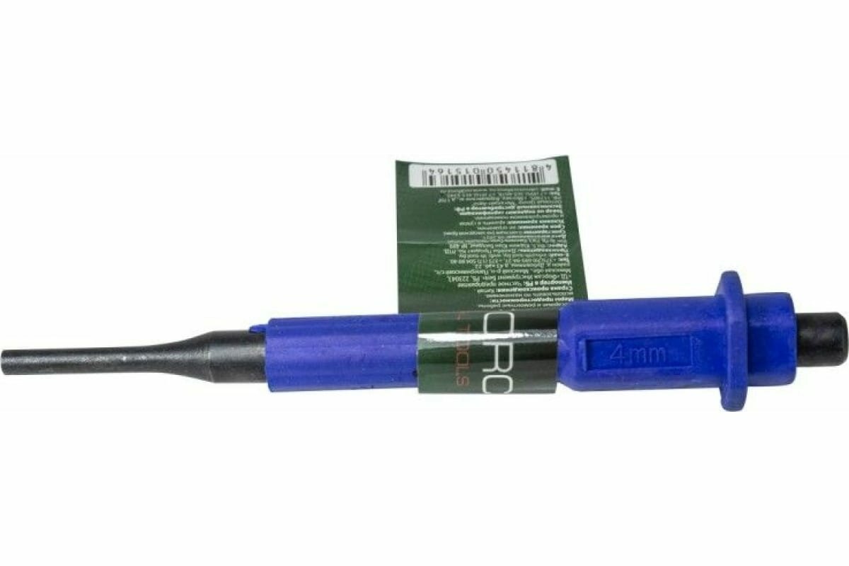 Выколотка ROCKFORCE RF-6044190Q, 4 мм, L 125 мм, прорезиненная защитная рукоятка