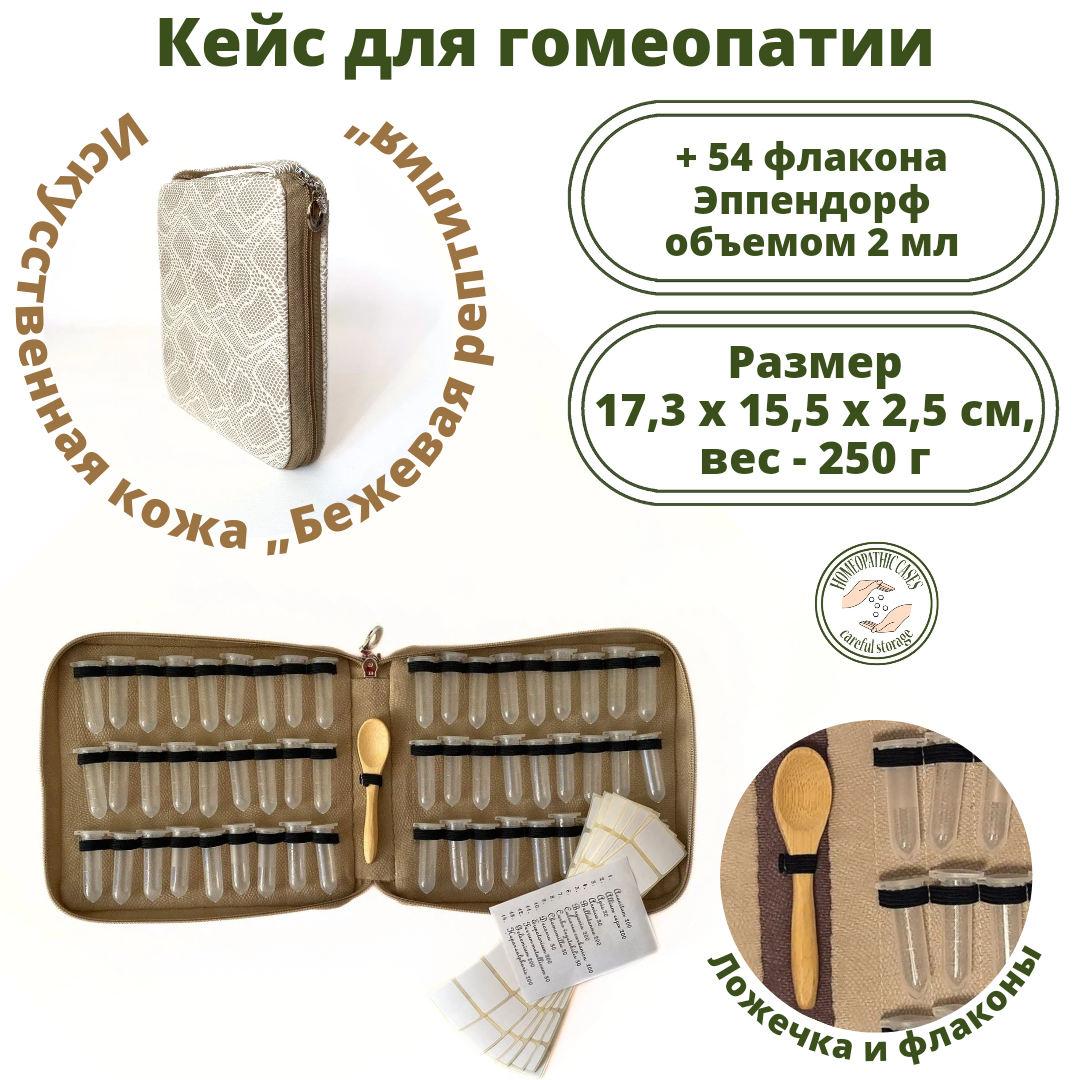 Аптечка, пенал, кейс для хранения и транспортировки гомеопатических препаратов на 54 флакона