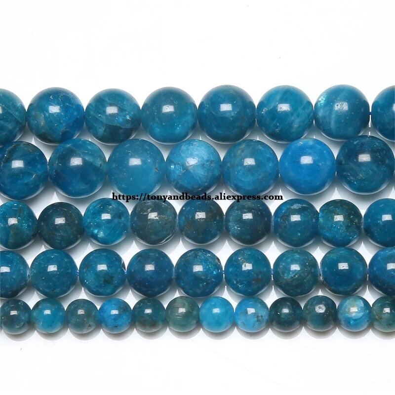 Синий апатит бусины Tony and Beads 6 8 10 мм 10mm 36 to 38pcs