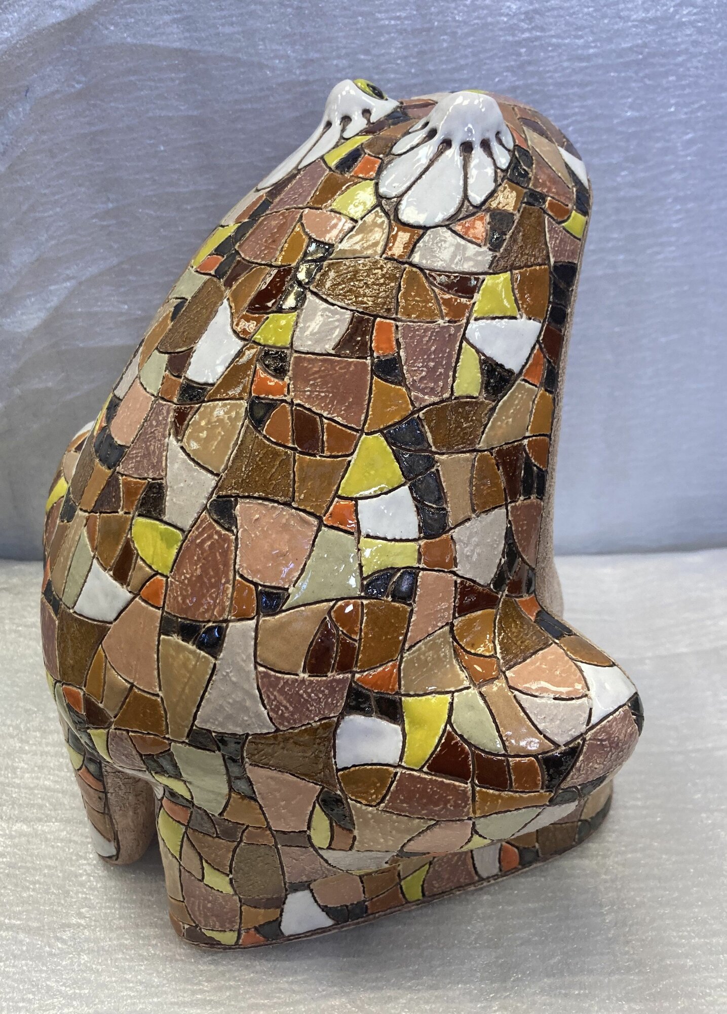 Фигурка -декор "Лягушка Гауди" желтая, 24х24x18 см, керамика, ручная работа