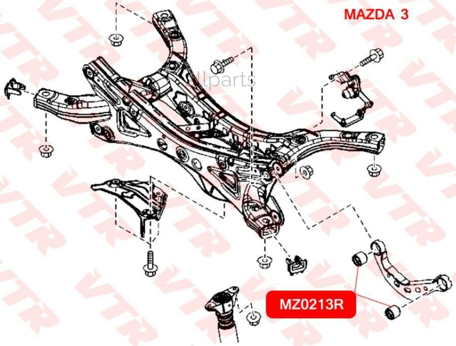 VTR MZ0213R Сайлентблок рычага задней подвески, наружный