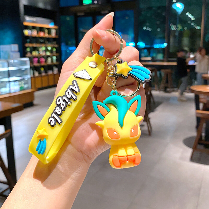 Брелоки с Пикачу, покемонами и семейством Иви, плюшевые игрушки, милые брелоки для рюкзаков, автомобильные брелоки