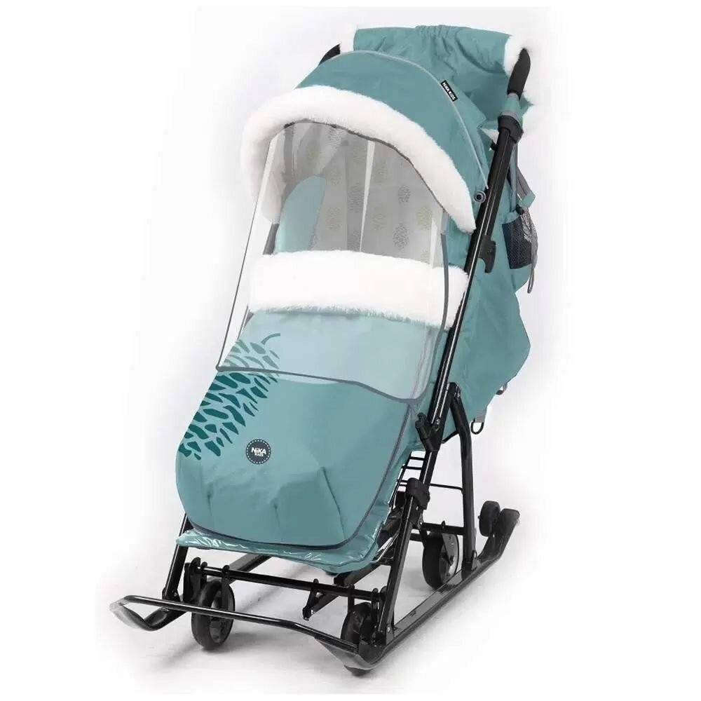 Санки-коляска комбинированная "Ника детям 7-5К" мятный с шишкой