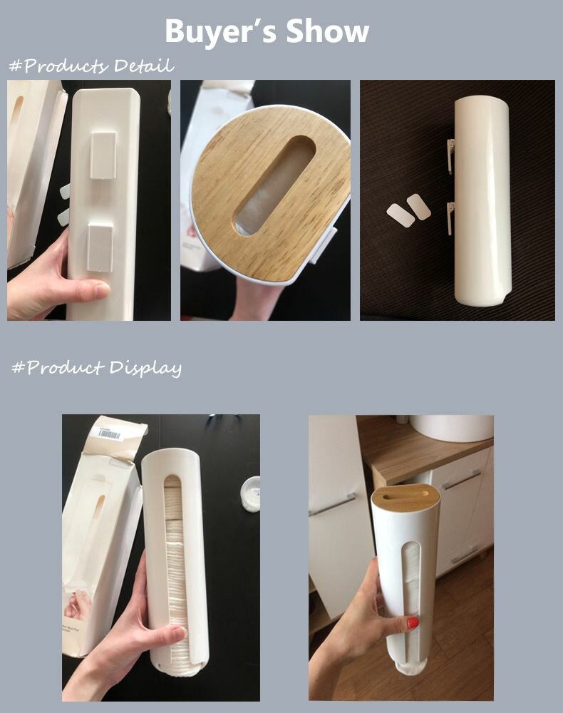 Настенный накопитель и дозатор Контейнер для ватных дисков Дозатор для хранения косметики