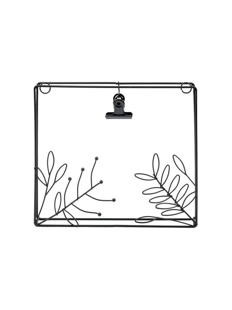 Фоторамка металлическая Цветы 23х20х3 черный