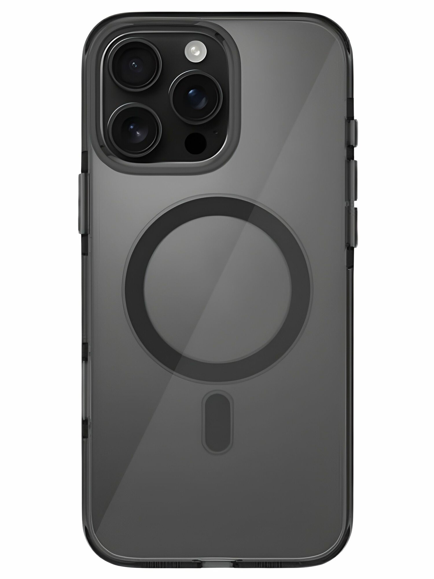 Чехол противоударный K-DOO Iceguard iPhone 16 Pro, темно-прозрачный c поддержкой беспроводной зарядки