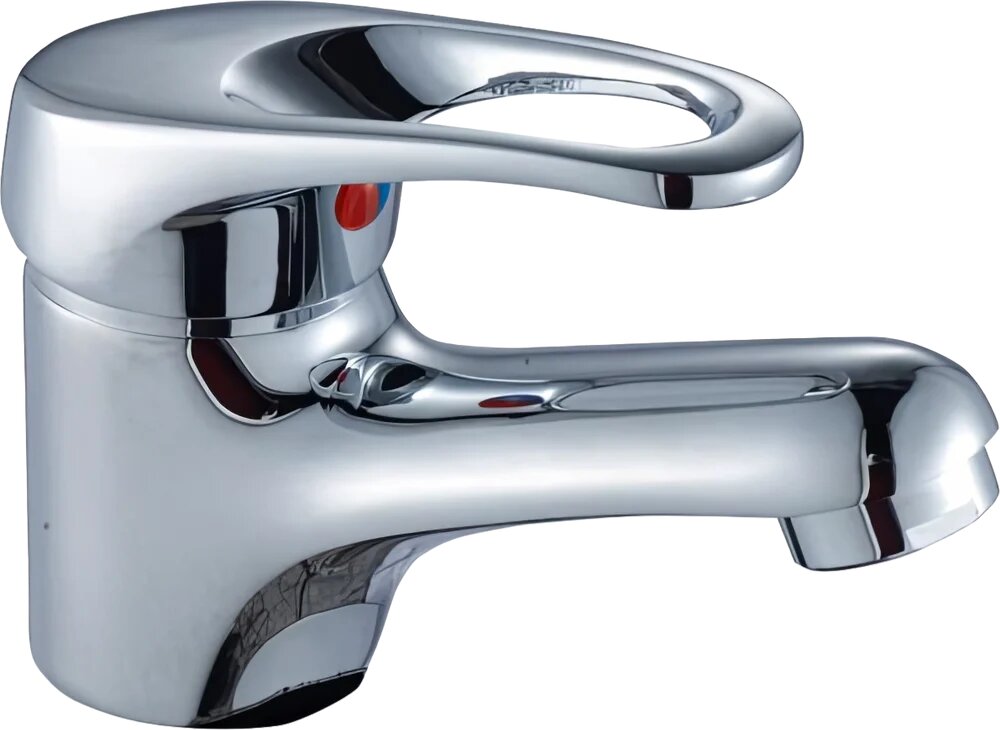 Смеситель для раковины Rossinka B B35-11 хром, глянцевый, кран для ванной в раковину, из латуни, рычажный, с керамическим картриджем