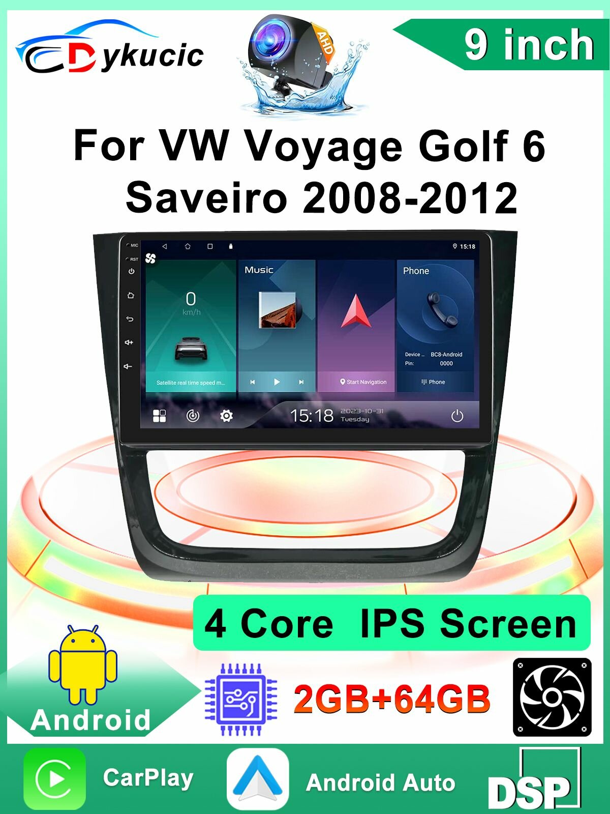 Магнитола для Volkswagen Voyage Golf 6 Saveiro 2008-2012