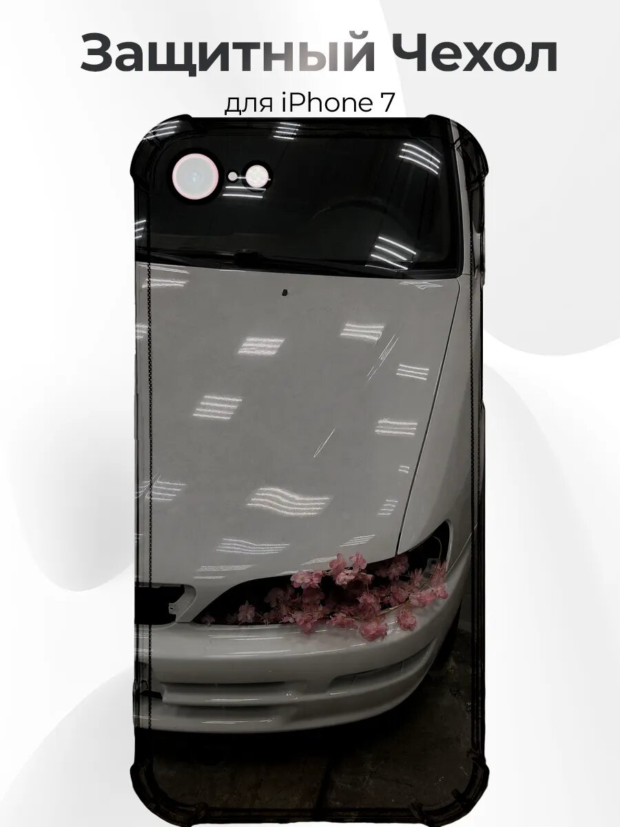 Чехол iPhone 7/8/SE 2 BMW E34 Бункер с цветами