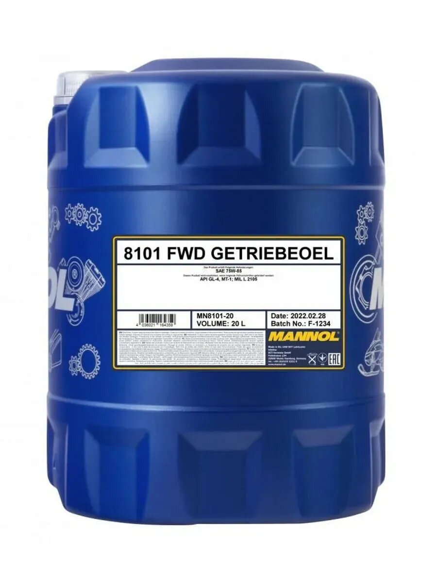 Mannol 75/85 FWD GL4 п/синтетическое 20 л, 1385
