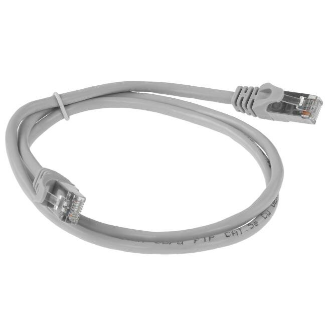EX281997RUS Патч-корд медный ExeGate FTP-RJ45-RJ45-C5e-CU-1M-GY, FTP, cat.5e, 1м, серый — фото 1