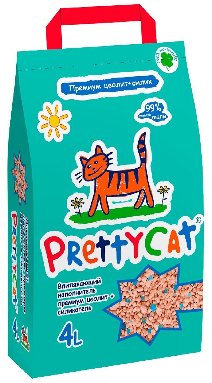 PRETTY CAT PREMIUM наполнитель впитывающий для туалета кошек (2 кг)