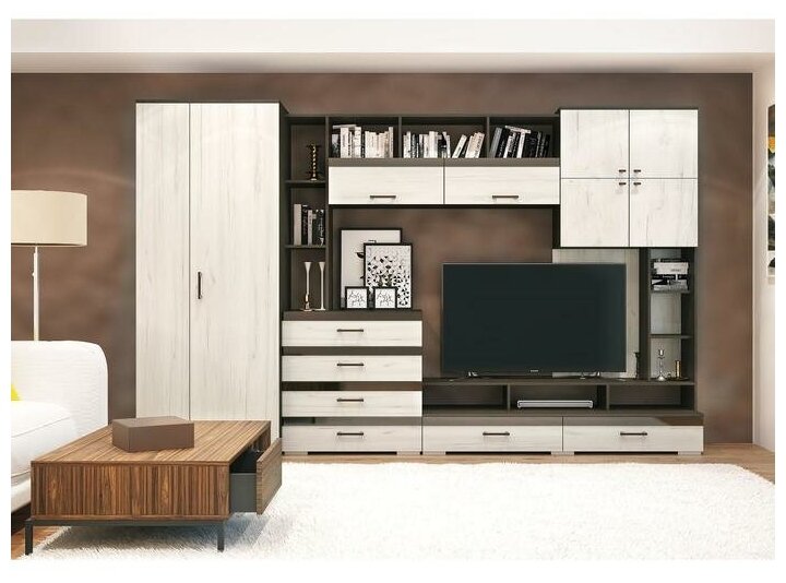 Гостиная «Коста», 3200×2000×574 мм, цвет венге/прованс