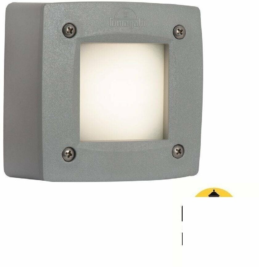 Светильник для подсветки лестниц накладной Fumagalli Extraleti 100 Square 3S1.000.000. LYG1L, Серый и Матовый