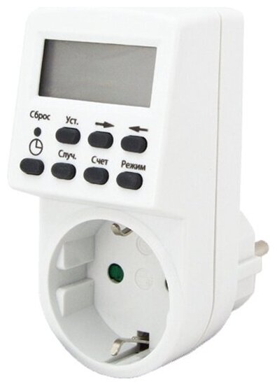 Таймер розеточный Tdm Electric ТРЭ-01-1мин/7дн-20on/off-16А (недельный), SQ1506-0002