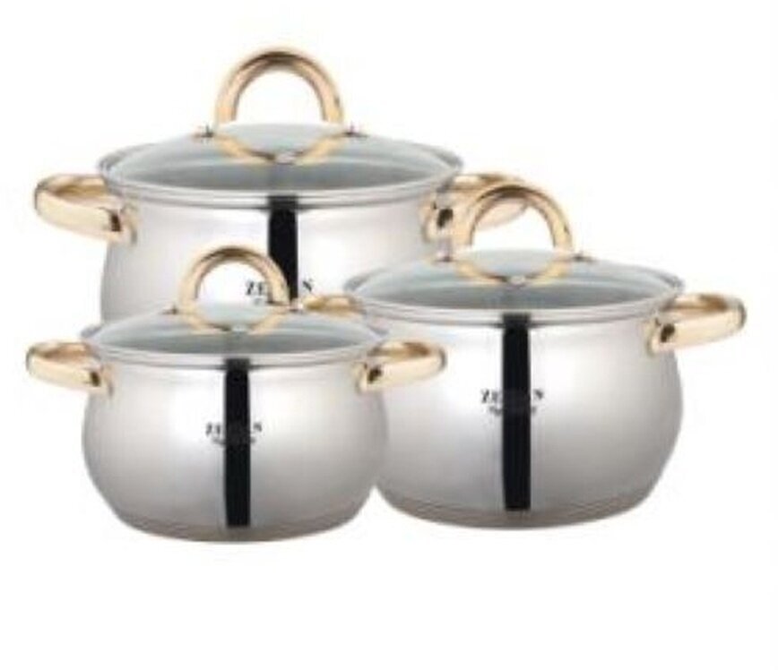Набор посуды Zeidan Z-50605, 6 предметов, 2.1 л, 3 л, 4 л