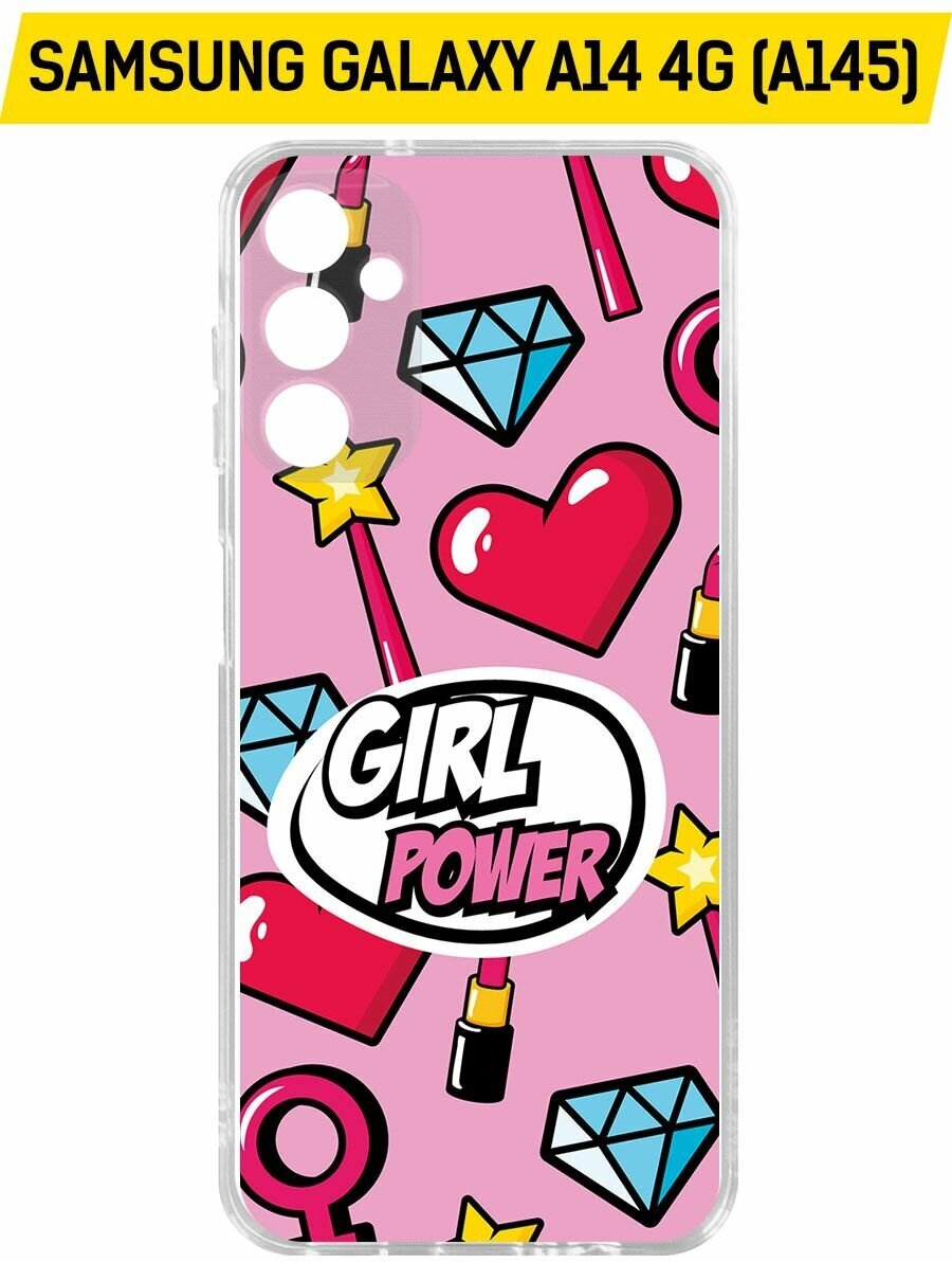 Чехол-накладка Krutoff Clear Case Girl Power для Samsung Galaxy A14 4G (A145)