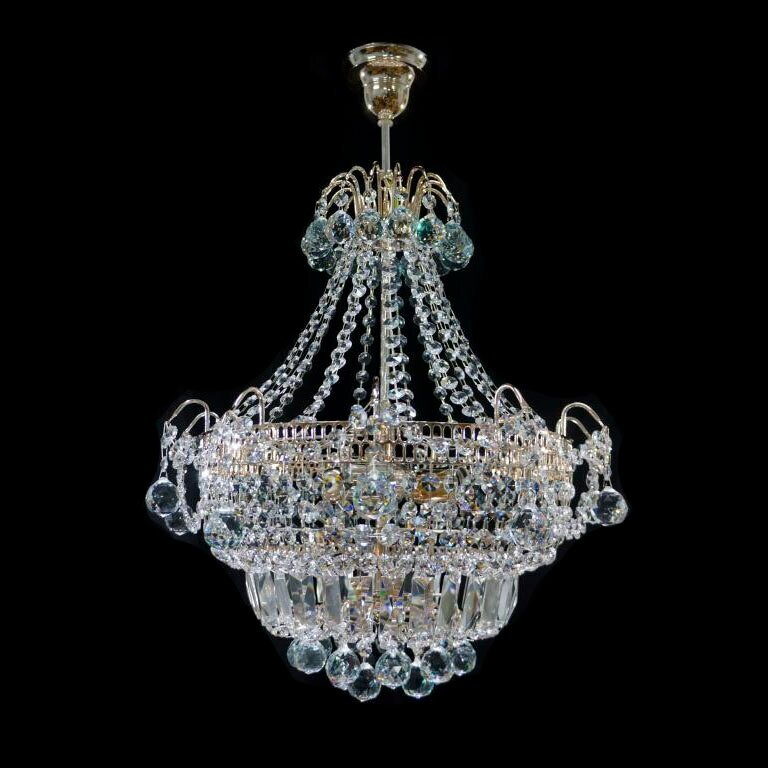 Люстра Натали Плюс (Шар 30), хрусталь, Е27, 180 Вт, кол-во ламп: 3 шт, цвет арматуры: золотой