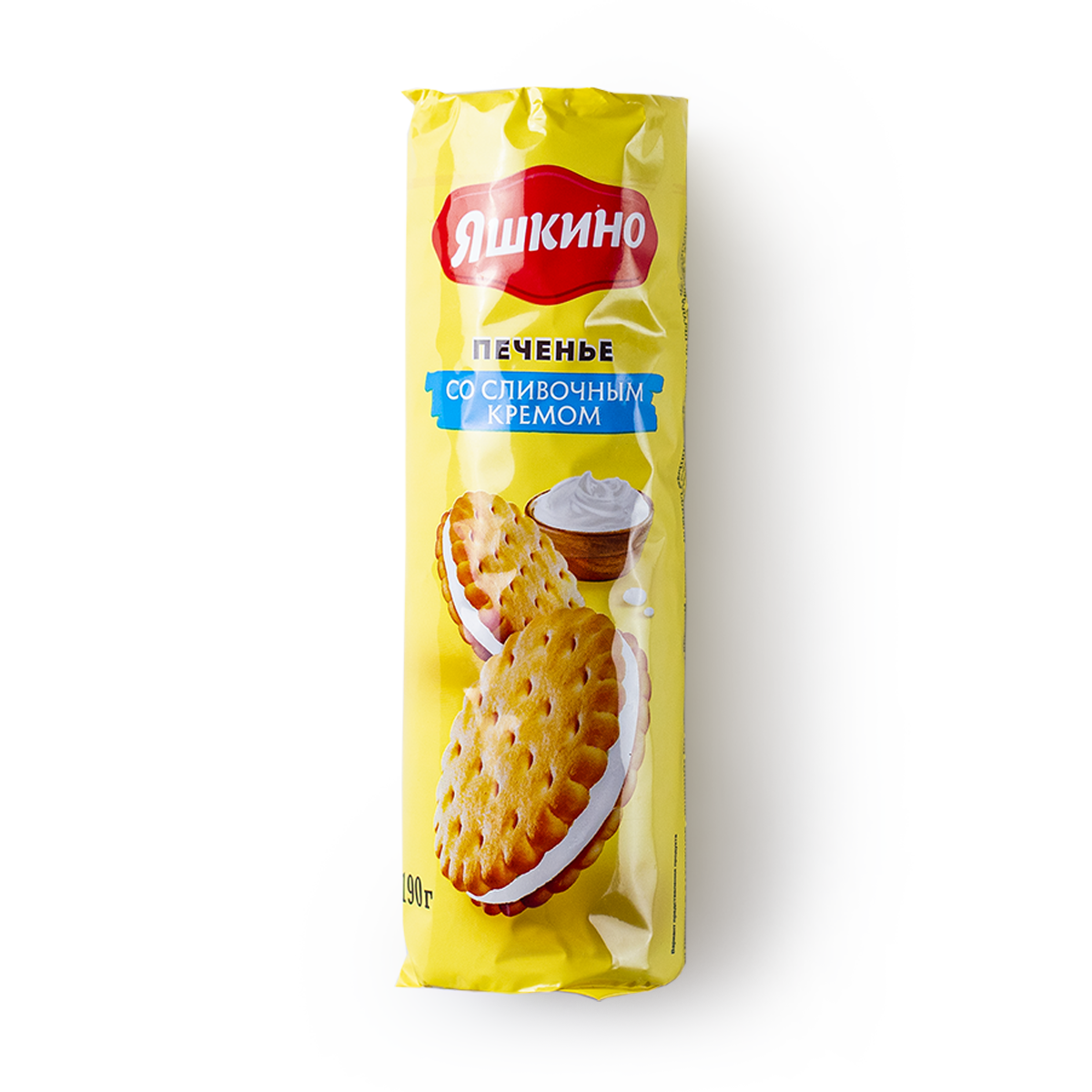 Печенье-сэндвич Яшкино, с начинкой, молочный крем, сливки, 190 г