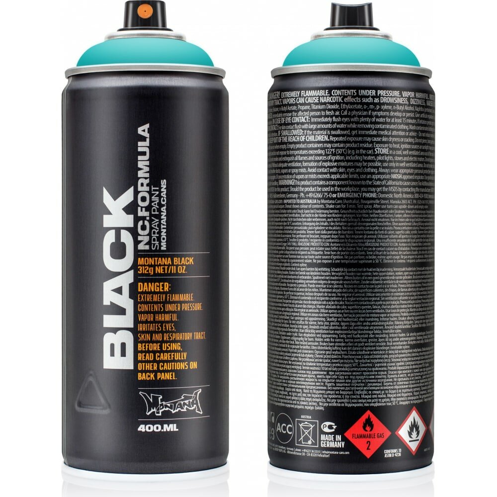 Краска MONTANA BLACK ярко-бирюзовая, 0.4 л 6190 BLK