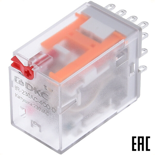 Реле промежуточное IR-230AC-4CO-D 230В AC 6А 4 переключающихся контакта LED DKC (3 шт. в наборе)