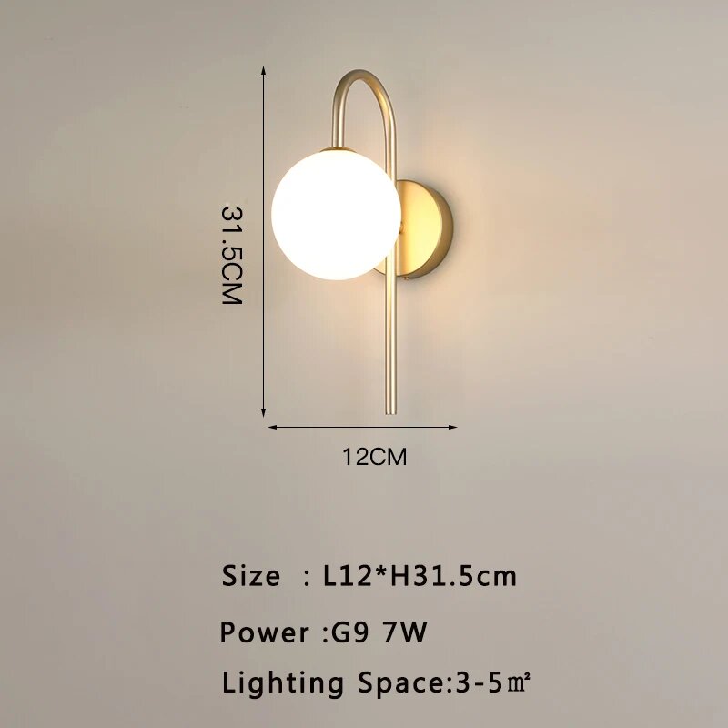 Настенный светильник 7Вт, C Gold, Neutral Light
