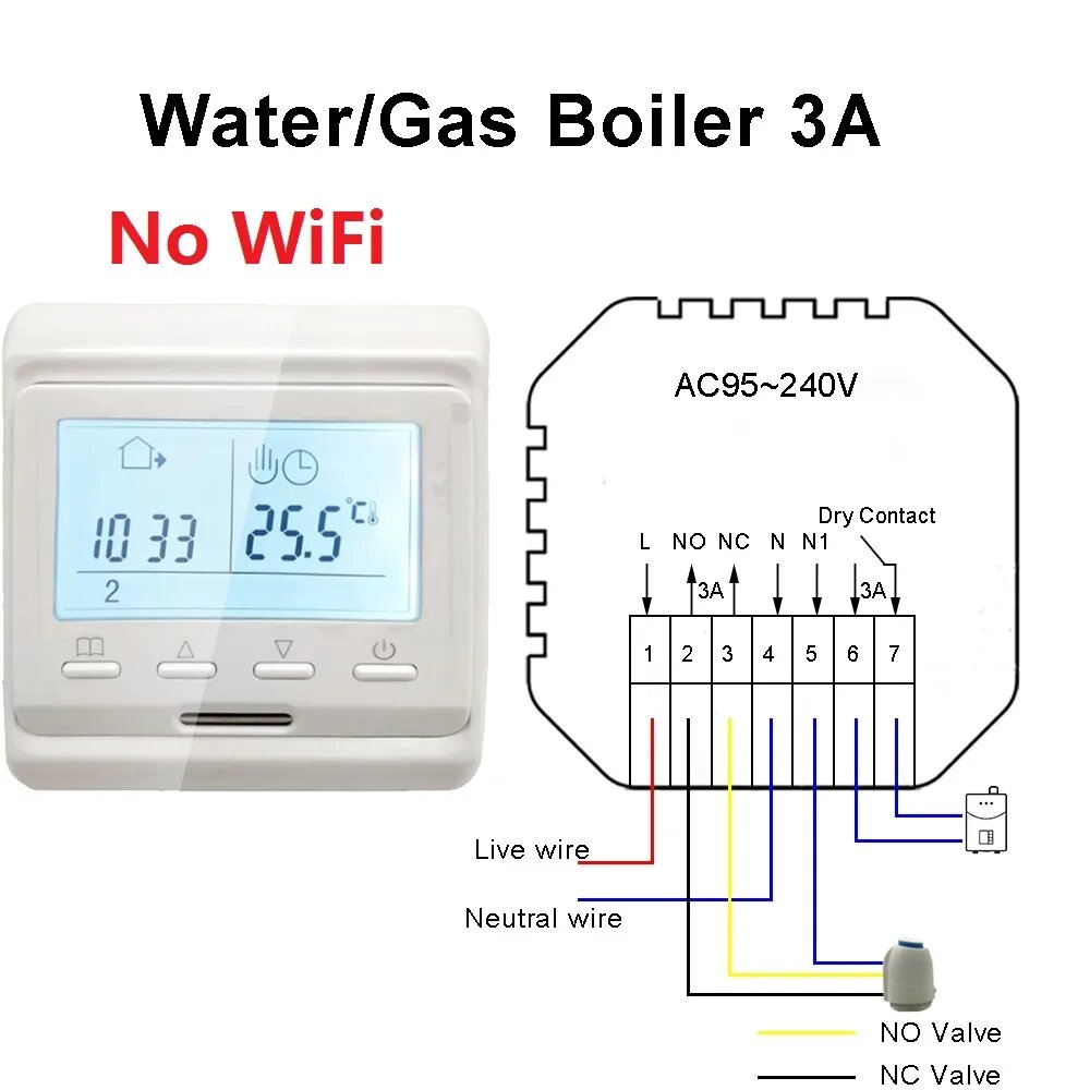 Программируемый терморегулятор MINCO HEAT M6.716 3A White no wifi