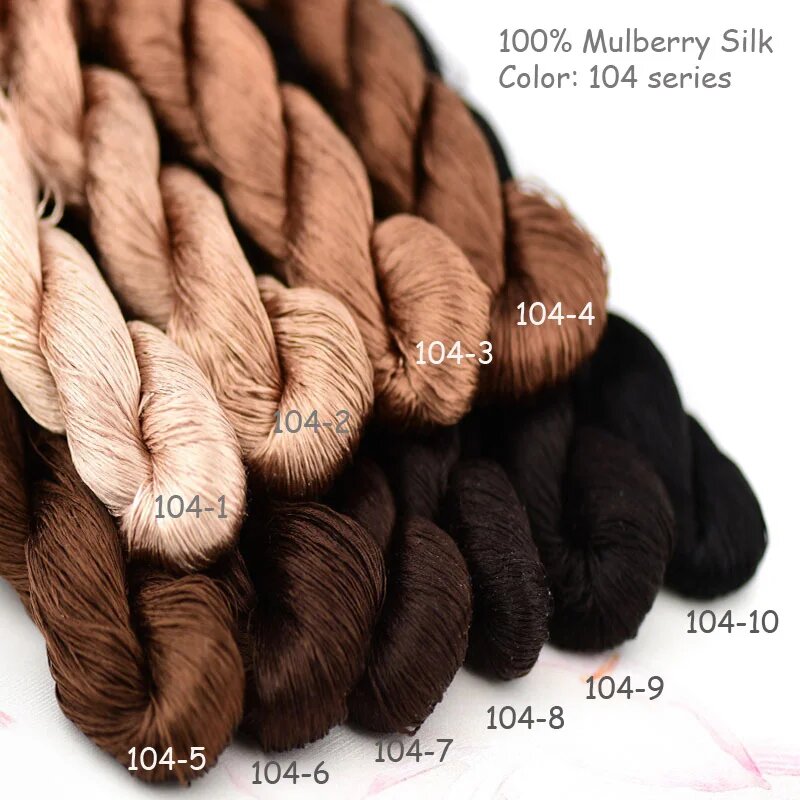 Шелковая пряжа Nm 16, 400 метров, 104 mixed colors