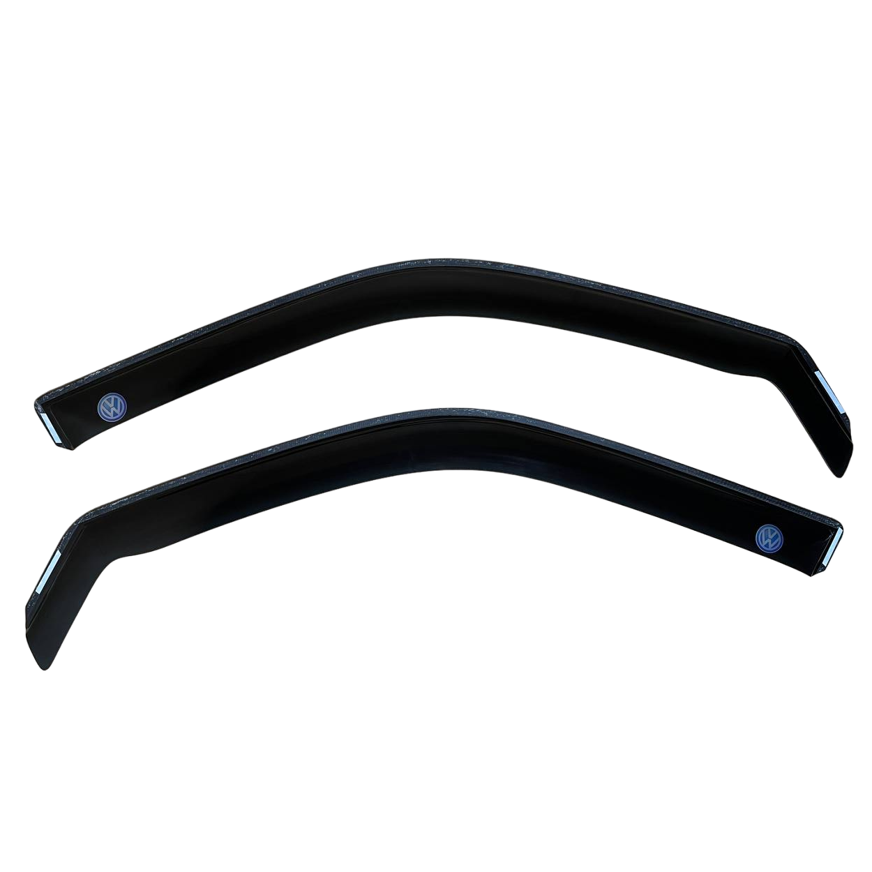 Дефлекторы окон (ветровики) с лого на Volkswagen Transporter T5/T6 (вставные)