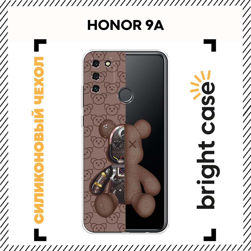 Чехол на Honor 9A / Хонор 9А с принтом Половинка медведя, прозрачный