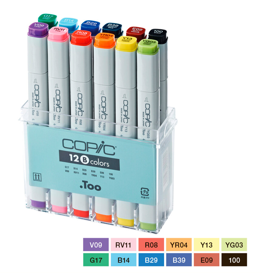 Набор маркеров "COPIC" B, базовый, 12 шт.