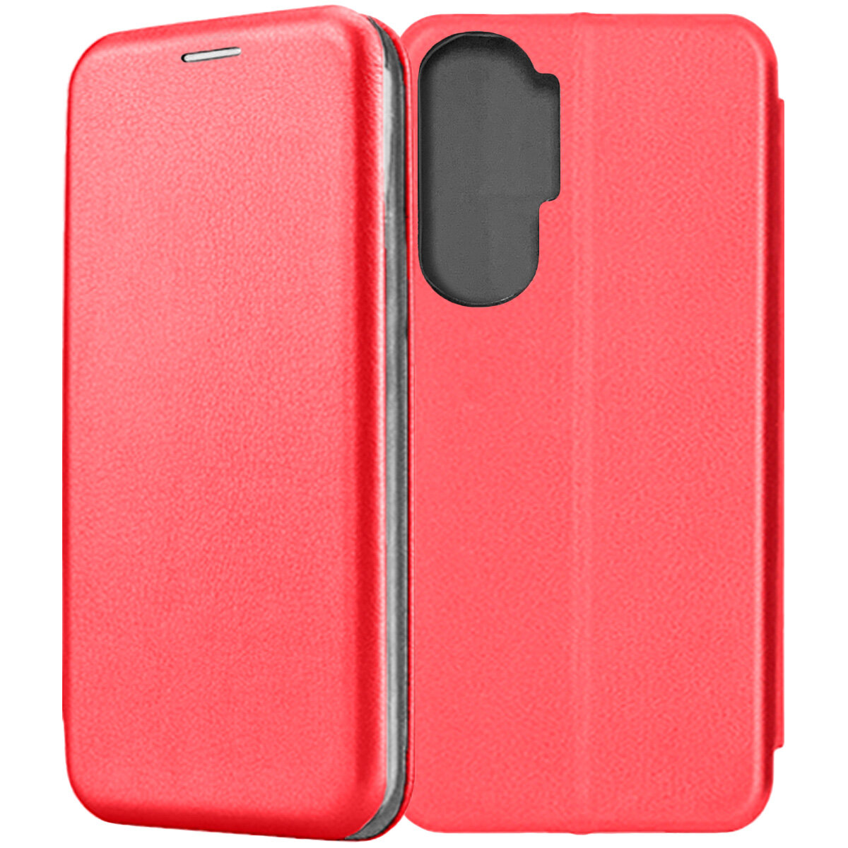 Чехол книжка для Honor 90 Lite красный / подставка, отделение для карт
