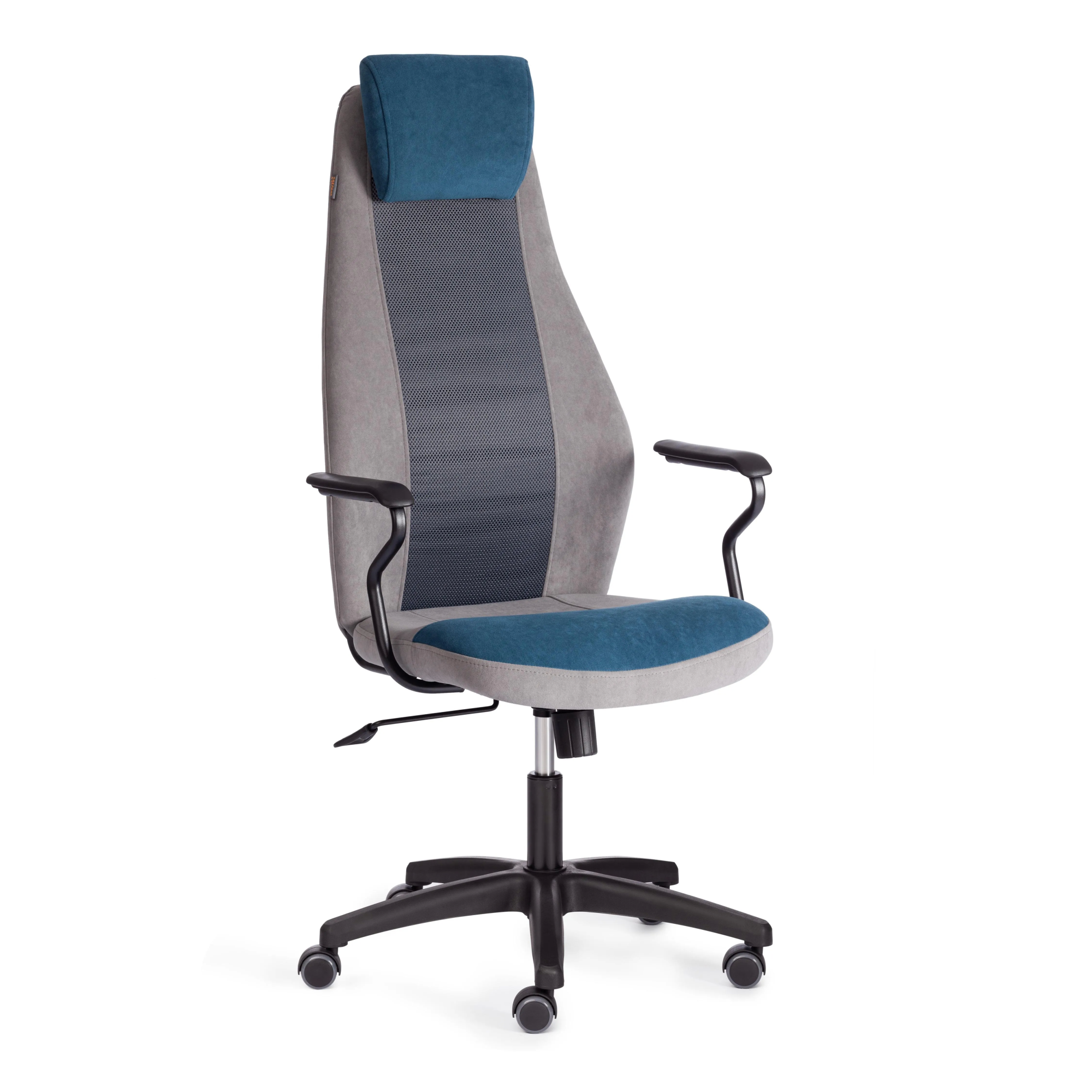 Кресло AVIATOR Tetchair синий, серый, черный, ткань, металл, мягкое сиденье, с подлокотниками