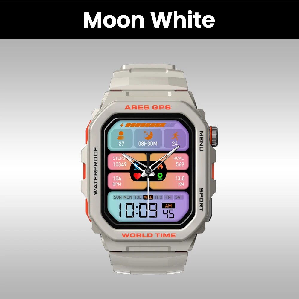 Zeblaze Ares Moon White — умные часы GPS с Alexa