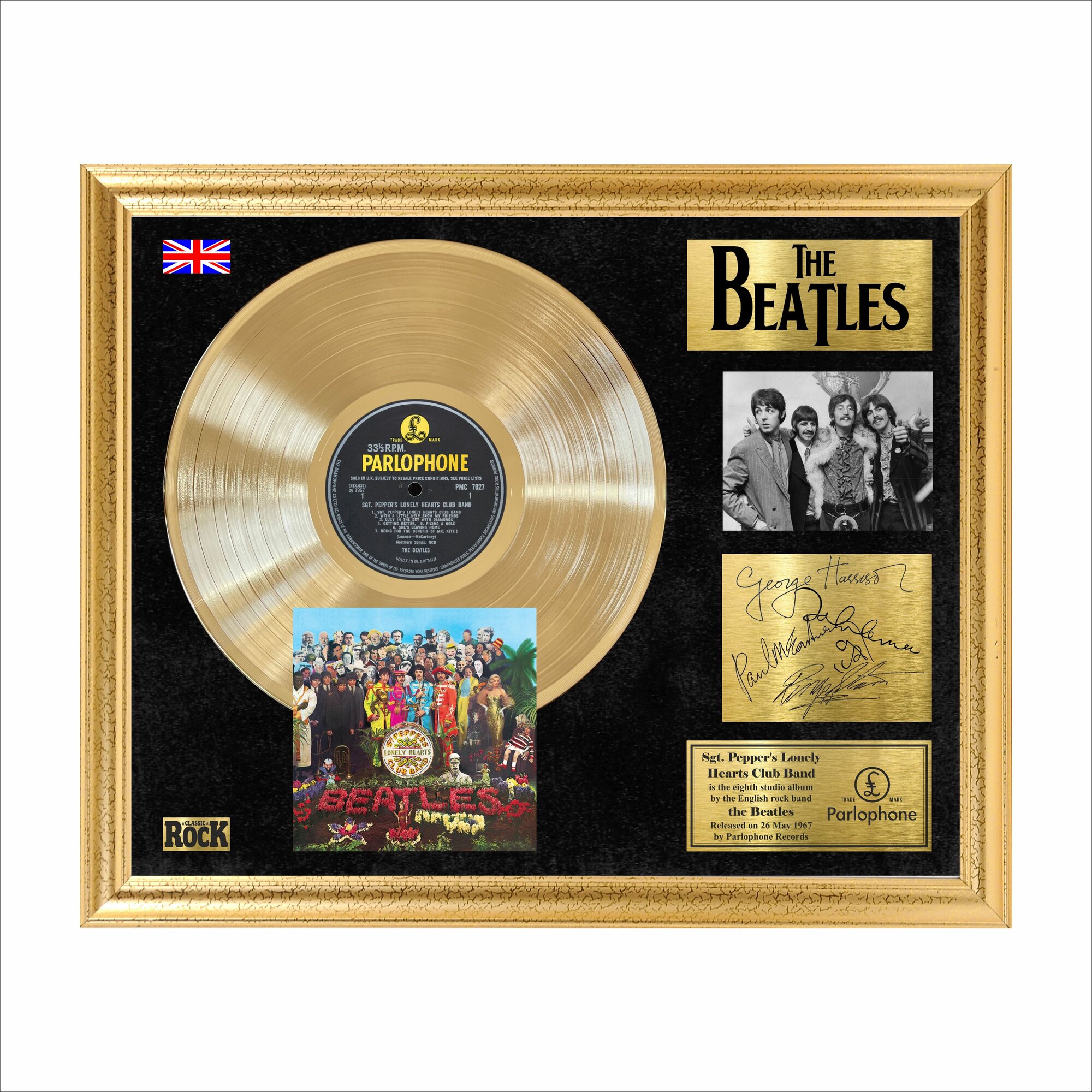 Золотой диск The Beatles в рамке