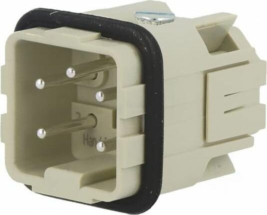 Разъем HARTING 09200042611 HAN, "папа", Han A, PIN 5 4+PE, размер 3А, зажим под винт, 1 шт