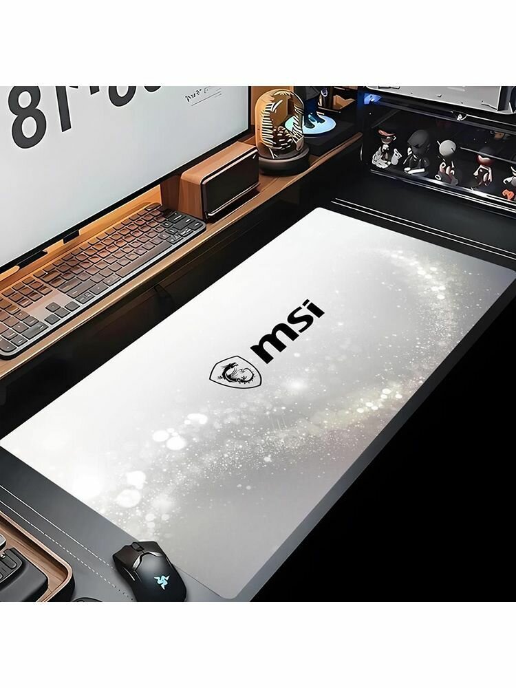Коврик для мыши и клавиатура MSI, 400х900 мм, резина, прошитые края