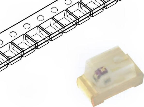 Светодиод KINGBRIGHT KP-1608SURCK, SMD0603, красный, 50-150 мКд, угол 120°, 1 шт