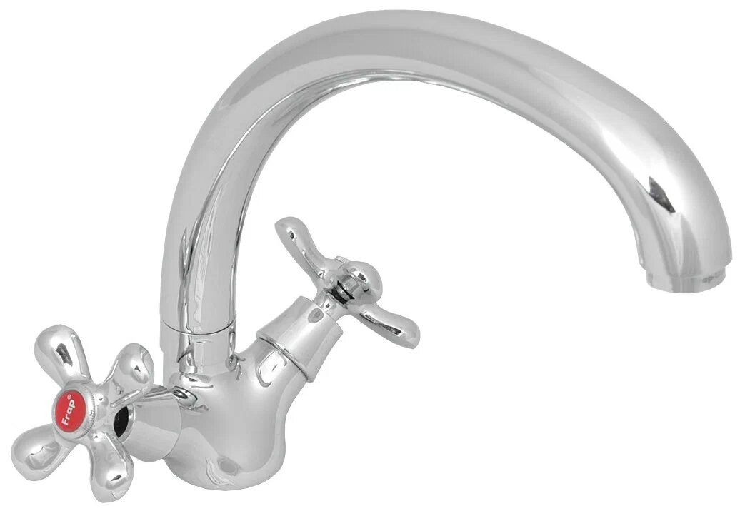 Смеситель Frap H731, для кухни, поворотный излив, серебристый, горизонтальный монтаж